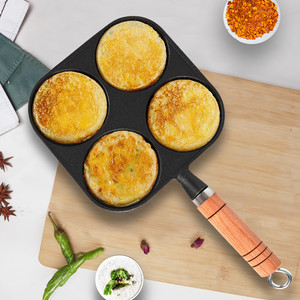 Solara Premium Cast Iron Uttapam Pan, 4 Pit, Naturally Nonstick ...