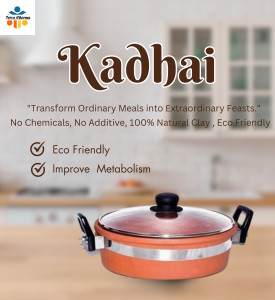 Terra Charms Clay Kadhai Traditional Cooking Pot for Curries and More ...