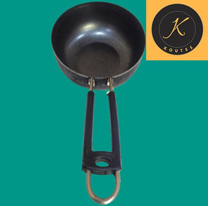 koutss Black Iron Tadka Pan with Steel Handle Original Loha Cookware ...