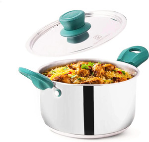 The Indus Valley Stainless Steel 3-Layer Bottom Casserole/Biryani/Stock ...