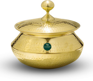 Vikram Metal Hammered Brass Handi/Sipri with lid for Cooking & Serving ...