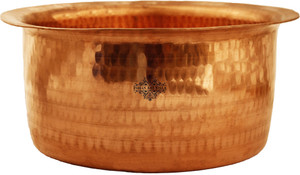 IndianArtVilla Copper Hammered Design Patila Pot 25 cm diameter 4.2 L ...