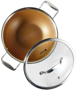 BERGNER Hitech Giro Gold Kadhai 24 cm diameter with Lid 2.5 L capacity ...