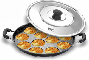 NSVL NSVL Non Stick 12 Cavity Appam Patra Handle with Lid Appachatty ...