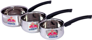 Aristo Induction Steel Sauce Pan, 500-1100 ml, 3 Pieces Sauce Pan 12 cm ...