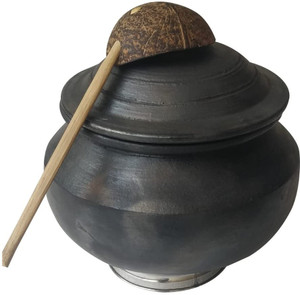 ziaon Microwave Pre Seasoned Clay Kalam Pot Handi/Earthen Pot for ...