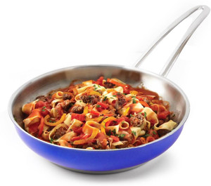 The Indus Valley Stainless Steel Blue Coloured Capsule Bottom Fry Pan ...