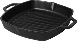 dynamic cookwares Pre-Seasoned Matte Finish Square Grill Pan 10 Inch/27 ...