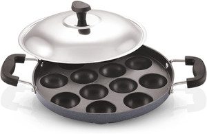 BLACK STONE Non-Stick Appam Maker with Steel lid for Kitchen, 12 ...