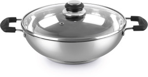 cello Induction Compatible Stainless Steel Kadhai 34.5 cm diameter with ...