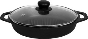 dynamic cookwares Pre-Seasoned Round 10 Inch/27.50 CM Matt Finish Grill ...