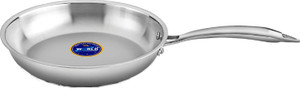 MS WORLD Triply Stainless Steel Fry Pan | Induction & Gas Compatible ...