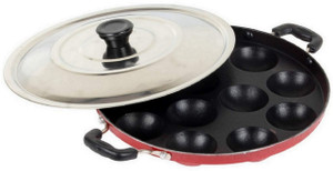 LEOSXA Non-Stick Appam Pan Paniyraim Litti Maker Pan With Lid Standard ...