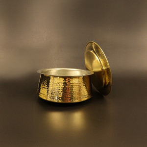Spilbox Brass Hammered Lagan-Small|Serving Pot Pan|Biryani Handi|Urli ...