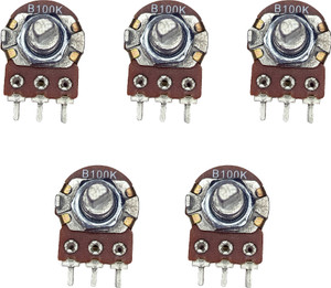 Vincentvolt 100K Dual Gang Rotary Potentiometer D Shape Shaft Handle 6 ...