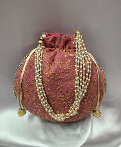 Manmayi Ananta Women potli bag Potli Pink, Gold - Price in India ...