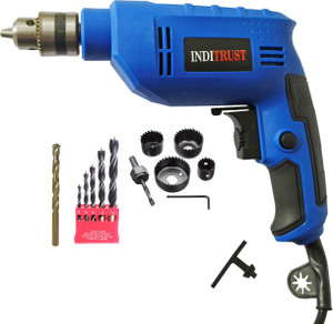 Inditrust Heavy duty 400w Reversible Drill Machine 6pc Hole saw 5pc ...