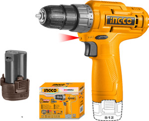 INGCO Cordless Drill with a 1.5Ah Battery, 15+1, 20NM 750rpm CDLI12428 ...