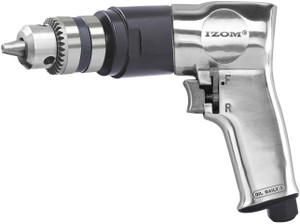 IZOM 3/8" Reversible Air Drill 1800 RPM Aluminum Alloy 90 PSI Forward ...
