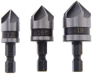 ANTILIC ENTERPRISES Hex 12, 16, 19Mm Countersink Power Drill Bit Bore ...