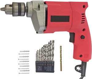 Inditrust RED 10mm Red Electric drill machine with 13pc hss 1pc Masonry ...