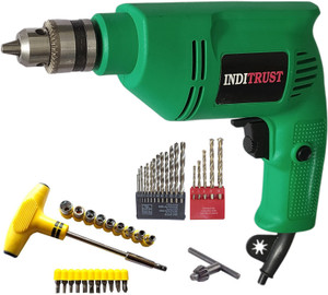 Inditrust 400w 10mm Electric Drill Machine 22pc Socket set 13pc HSS ...