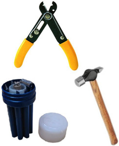 Hand power tool wooden handle hammer, screwdriver kit and wire cutter ...
