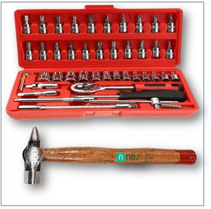 NBS NBS Cross Pein Hammer-300 GRM and 46 Piece Goti Set Hand Tool Kit ...