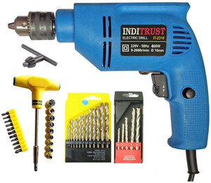 Inditrust 6-Month Warranty 10mm Drill machine & Socket set 13pc Hss and ...