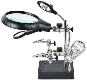 wroughton Helping Hands Magnifier Station For Soldering Work Magnifying ...