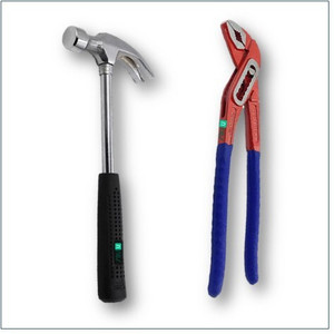 NBS NBS 1/2-lb Steel Claw Hammer and Water Pump Plier-10" (Tota Palas ...