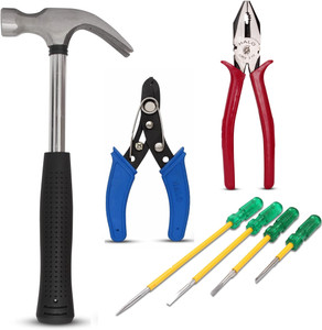 Toolsbae - Hand Tools Set of 4, Claw Hammer, Combination Plier, Wire ...
