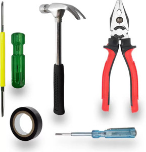 Tools Titan Hand Tool Kit with Plier, Hammer, Screwdriver, Wire Cutter ...