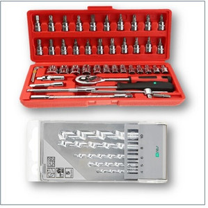NBS NBS 46 Piece Goti Set and Drill Bit Set- 5 Sizes Hand Tool Kit ...