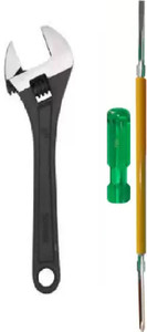 vyas 8_inch Adjustable Single Sided Open End Wrench & 1 Long handle ...