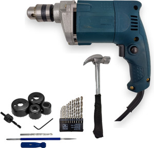 Tulsway Heavy Duty Drill Machine with hole saw ,drill set,Steel Hammer ...
