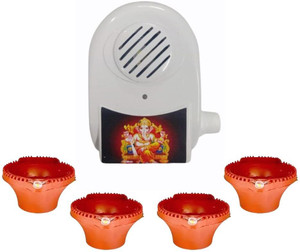 Zenex 32 in 1 Mantra Chanting Device with 4 Water Sensor Diyas Prayer ...