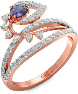 Joyalukkas Enchanting Bluestone Teardrop Rosegold Diamond Ring 18kt ...
