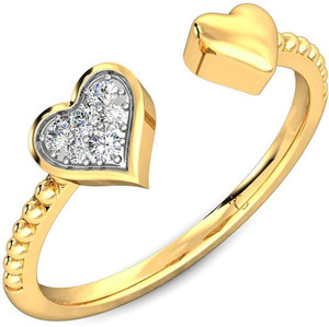 Candere by Kalyan Jewellers Yellow Gold Heart shape SI IJ Diamond Ring ...