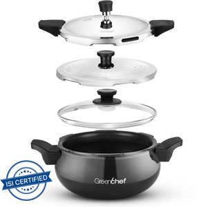 Greenchef Unique 5 L Outer Lid Induction Bottom Pressure Cooker Price ...