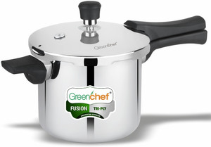 Greenchef Fusion tri ply 5 L Outer Lid Induction Bottom Pressure Cooker ...