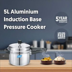 Preethi Induction Base Outer Lid Aluminium Pressure Cooker, 5 Litres 5 ...