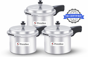 Prestlee DELUXE 3, 3, 3 Liter Aluminium Outerlid Pressure Cooker Combo ...