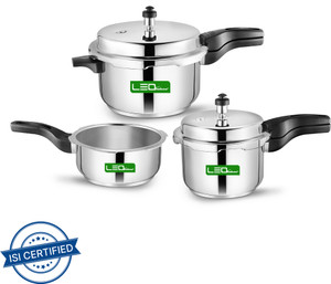Leo Natura Stainless Steel Cooker Combo 5 L, 3 L, 2 L Outer Lid ...