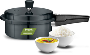 Preethi 2L Hard Anodised Pressure Cooker with Spill Splash Shield (PC ...