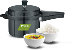 Preethi 5L Hard Anodised Pressure Cooker with Spill Splash Shield (PC ...