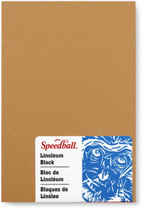 Speedball Mounted Linoleum Printing Block - Smoky Tan - 10.16 cm x 15. ...