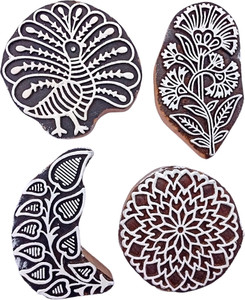 Kraftwala Wooden Printing Block For Henna (Mehndi) Art Craft Print DIY ...