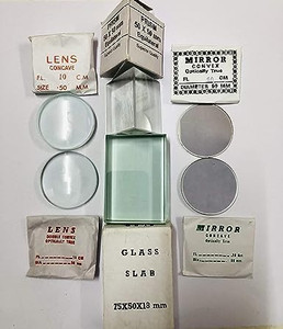 Kambojtraders Glass Slab, Prism, Concave Lens and Mirror, Convex Lens ...