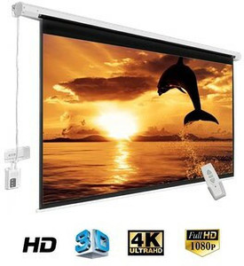 NP Tech 6ftx4ft (84") motorized Projector Screen with Cordless Remote 4 ...